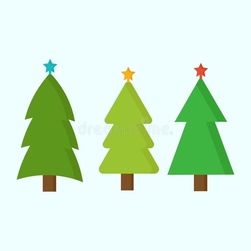 A Set of Three Christmas Trees for Use in a Clipart or Banner Stock ...