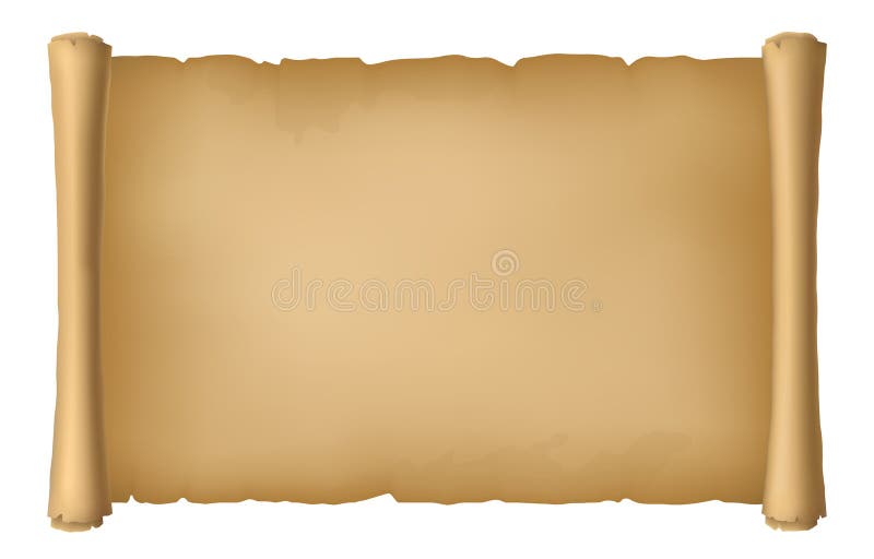 Isolated Old Aged Unrolled Paper Scroll Stock Vector - Illustration of ...