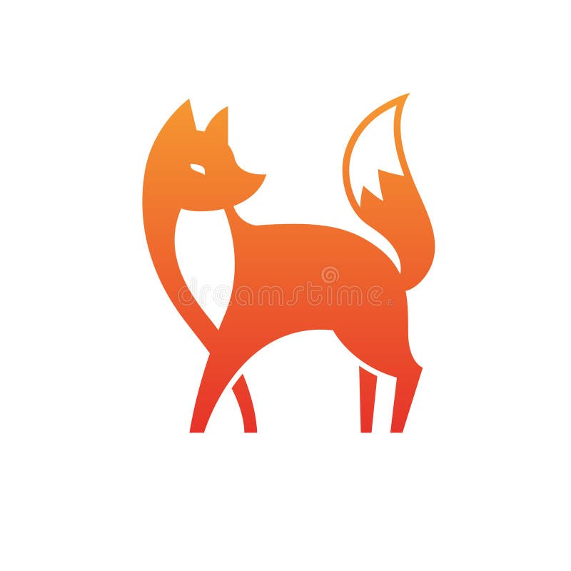 Vector Isolated Orange Fox Icon. Creative Logo Concept Stock Vector ...