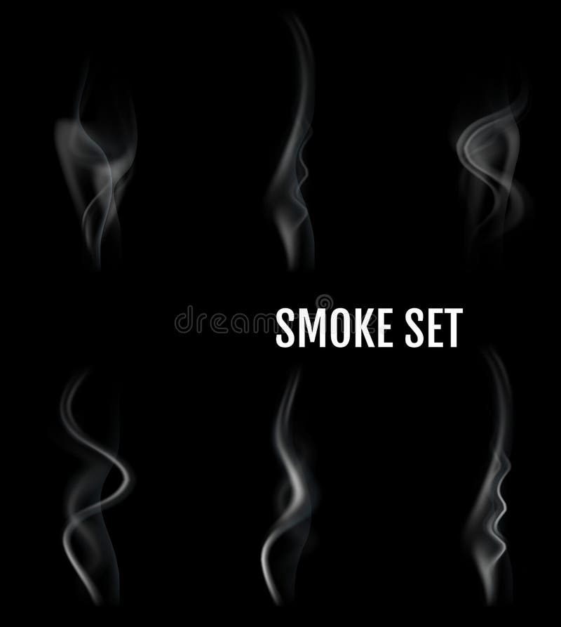 Vector Realistic Cigarette Smoke Waves. Stock Vector - Illustration of ...