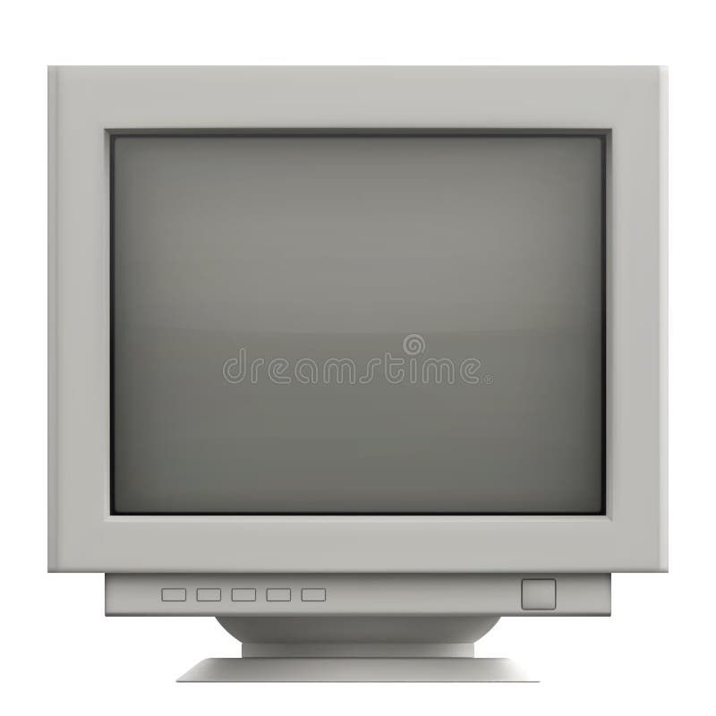 Vector Isolated Retro CRT Monitor Stock Vector - Illustration of white ...