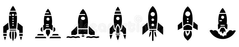 Vector Isolated Rockets Icons Set Stock Vector - Illustration of galaxy ...