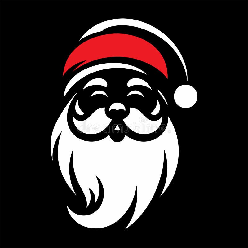 Vector Isolated Santa Claus Father Christmas Saint Head Face. Stock ...