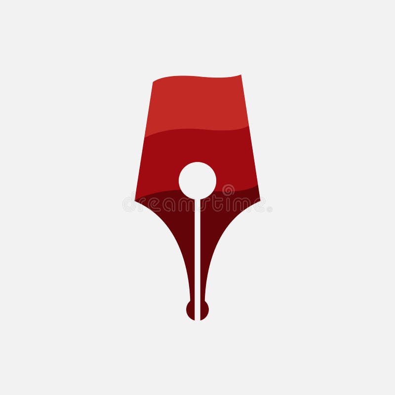 Vector Isolated Silhouette Logo in Red Ink Pen Stock Illustration ...