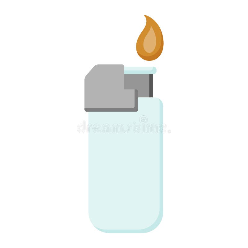 Vector Isolated Simple Gas Lighter Icon with Fire. Stock Illustration - Illustration of flame ...
