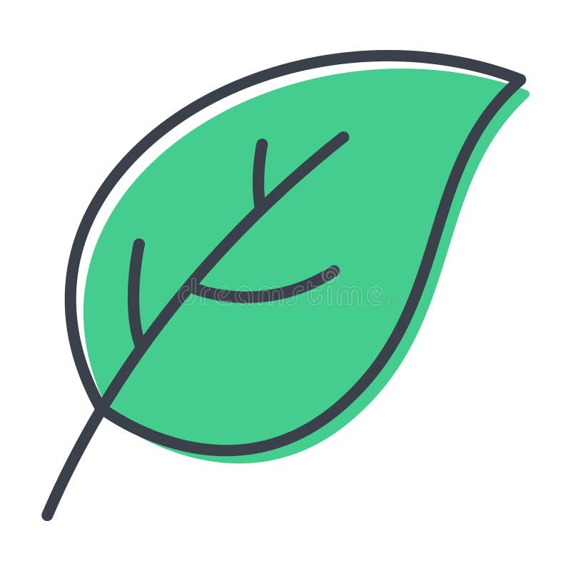 Vector Isolated Simple Leaf Icon. Stock Vector - Illustration of shape ...