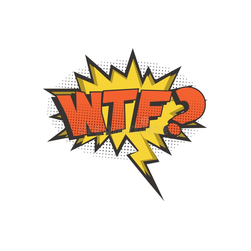 WTF Comic Text Speech Bubble. Vector Isolated Sound Effect Puff Cloud ...