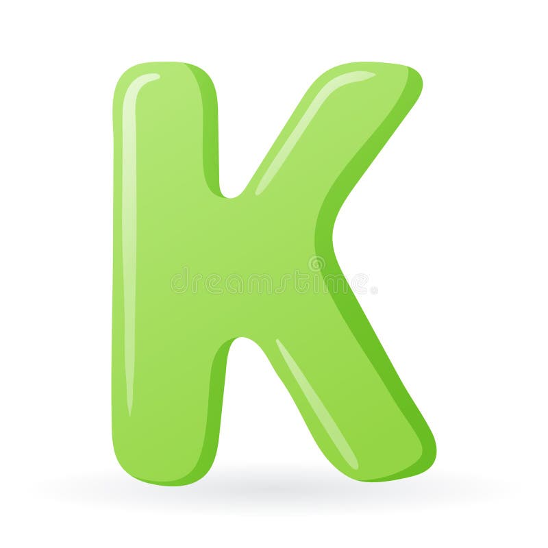 Vector Isolated Template Cartoon Letter K of the English Alphabet Stock ...