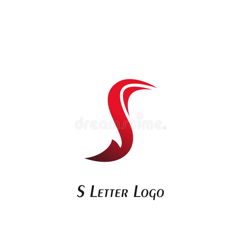 Abstract Letter S Logo Design, with Red Color. Stock Vector ...