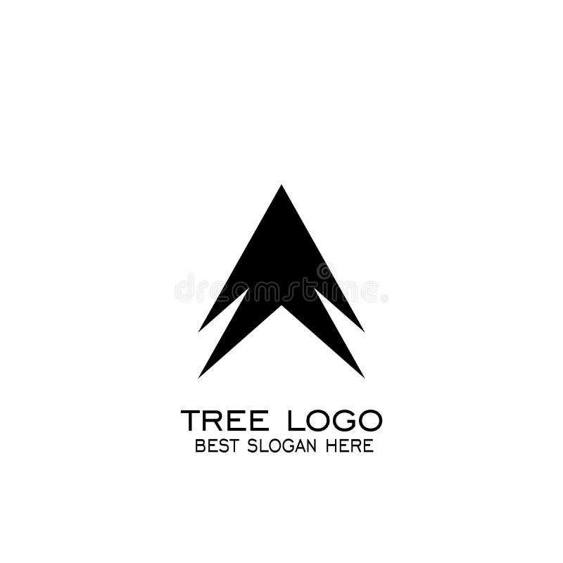 Simple Tree Logo, with Black Color. Stock Vector - Illustration of ...