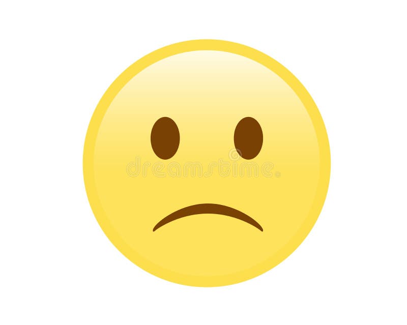 Vector Isolated Yellow Sad and Unhappy Face Icon Stock Vector ...