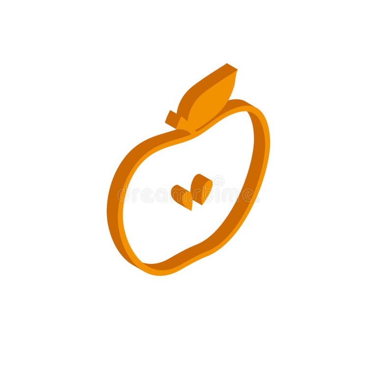 Vector Isometric Apple Icon on a White Background Stock Illustration ...