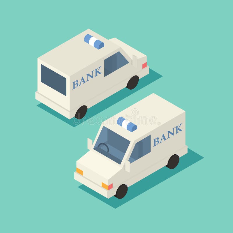 Vector Isometric Bank Car Icon. Stock Vector - Illustration of element ...