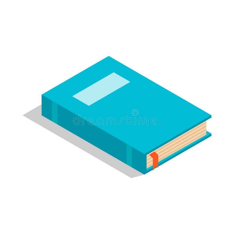 Vector Isometric Book on the White Background with Shadow. Simple Blue ...