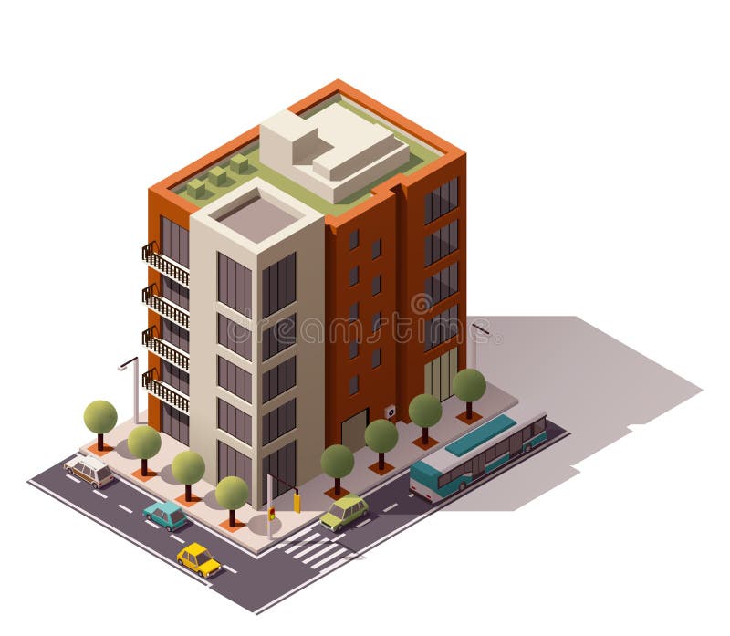 Vector Isometric Hotel Apartment Building Stock Vector - Illustration ... Vector Isometric Hotel Apartment Building Stock Vector - Illustration ...