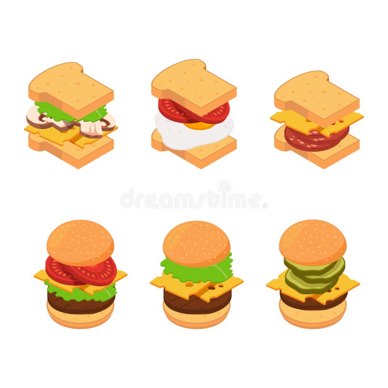 Isometric Burger Stock Illustrations – 4,270 Isometric Burger Stock ...