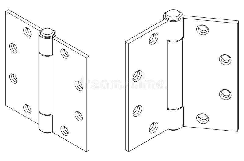 Vector Isometric Door Hinge Stock Vector - Illustration of band ...