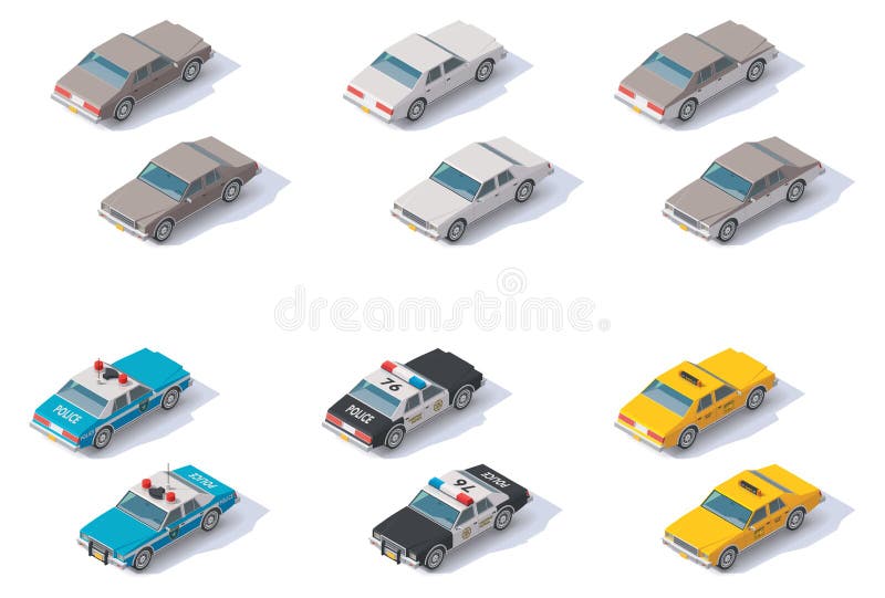 Vector isometric cars set stock vector. Illustration of vintage - 54798121