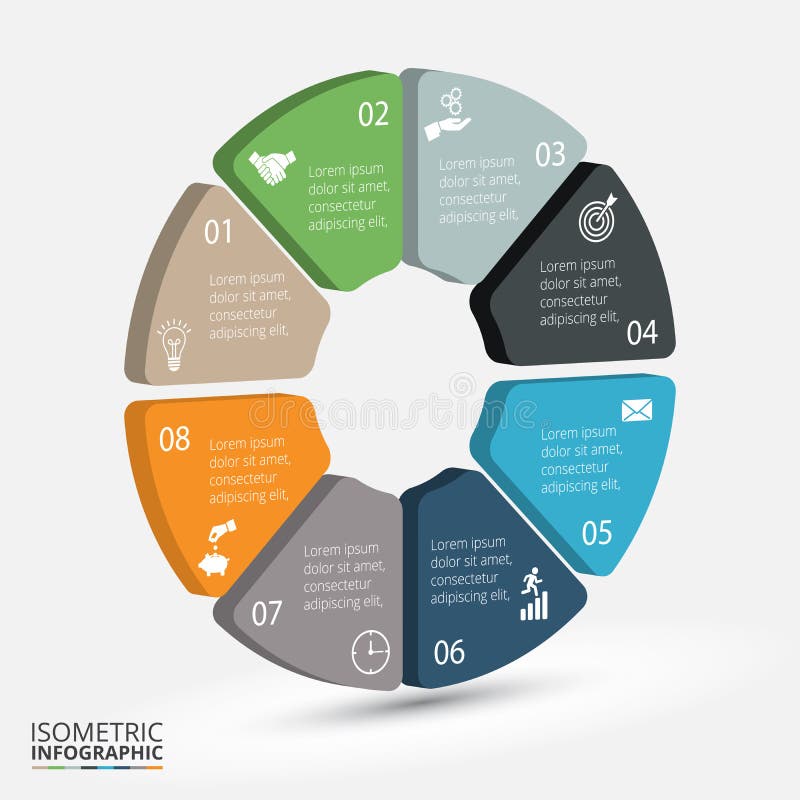 Vector Isometric Circle Element for Infographic. Stock Vector ...