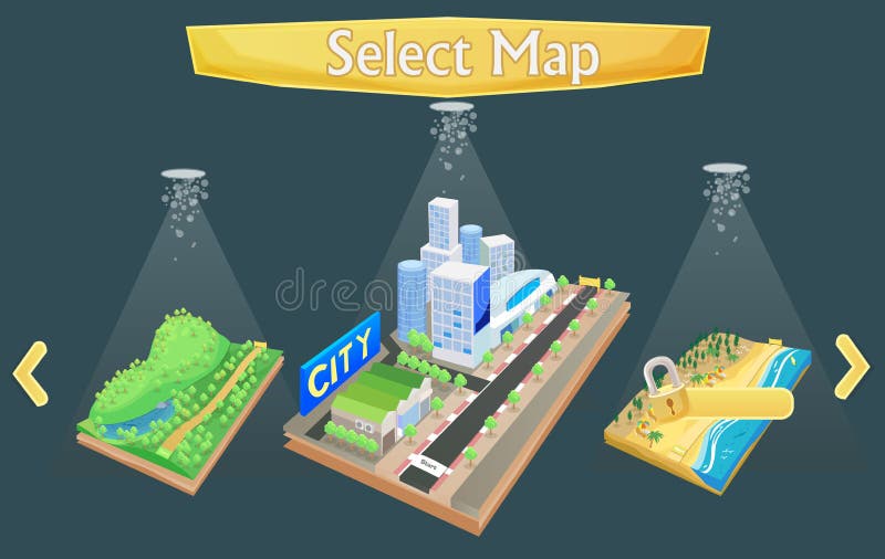 Vector Isometric City Map , Forest Map , Sea Map Stock Vector ...