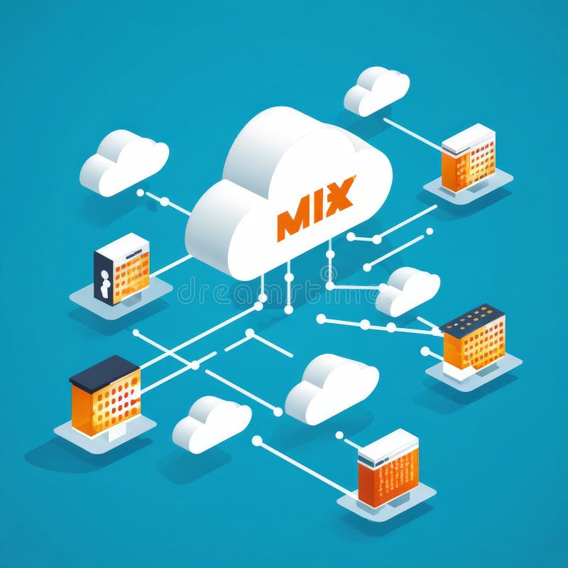 Vector Isometric Cloud Computing Concept. Stock Illustration - Illustration of online, service ...