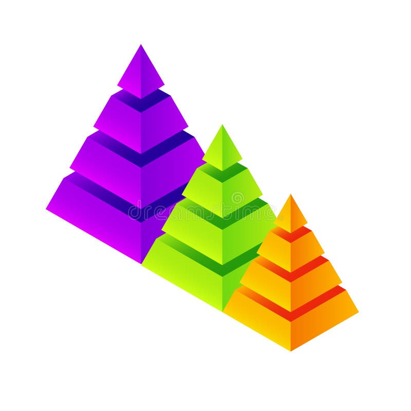 Vector Isometric Colorful Pyramids Stock Vector - Illustration of ...