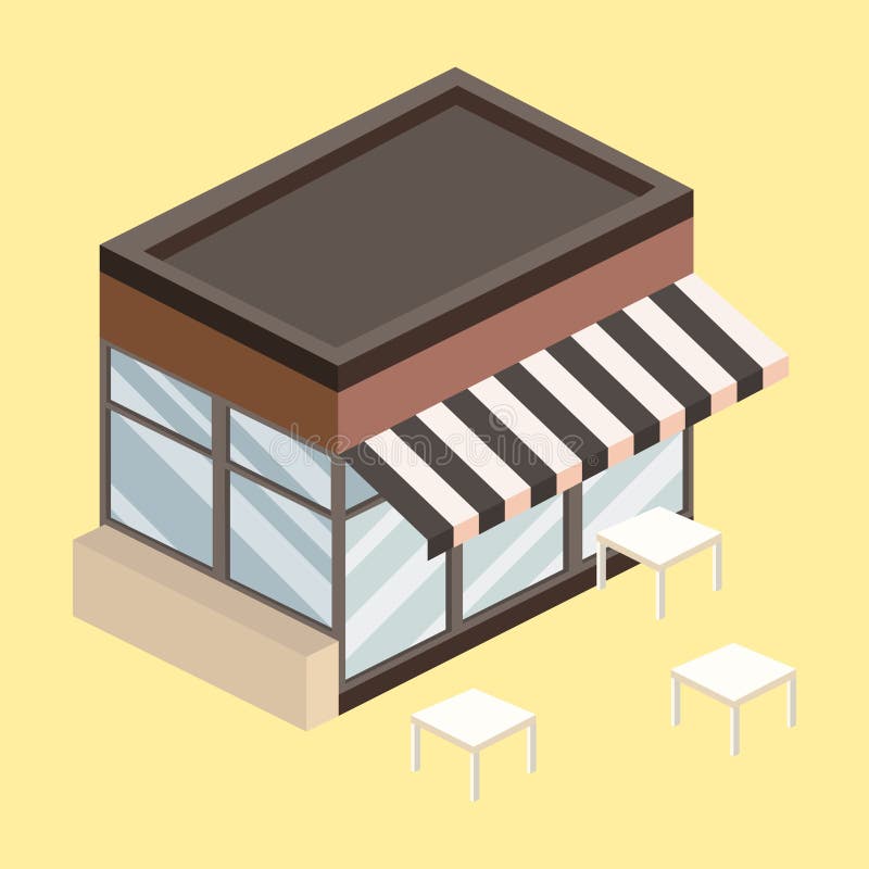 Vector Isometric 3d Cafe. Vector Illustration Stock Illustration ...