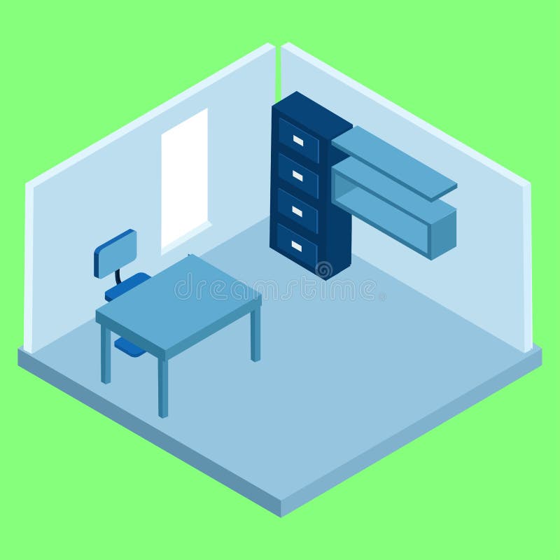 Vector Isometric 3d Room. Vector Illustration Stock Illustration ...