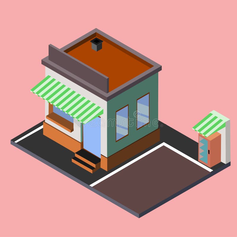 Vector Isometric 3d Shop. Vector Illustration Stock Illustration ...