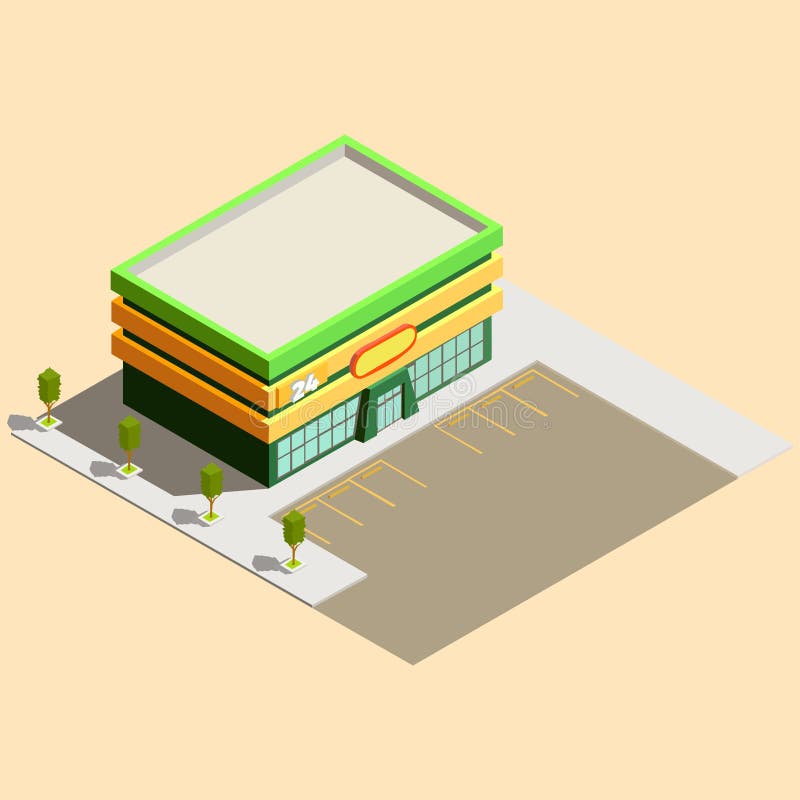 Vector Isometric 3d Shop. Vector Illustration Stock Illustration ...