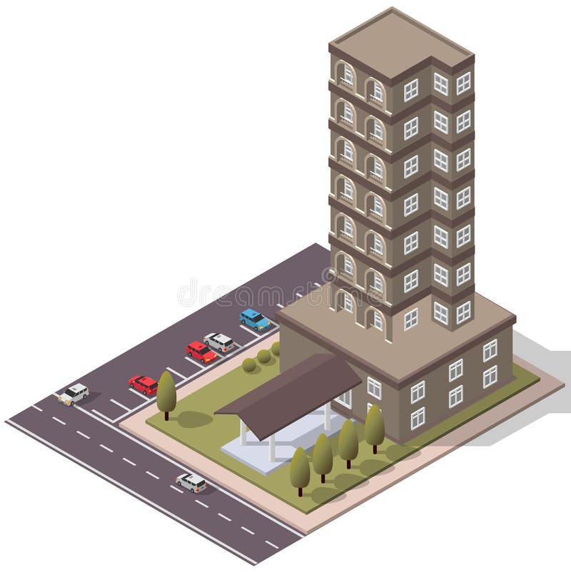Vector Isometric Flats Apartment Stock Vector - Illustration of ...