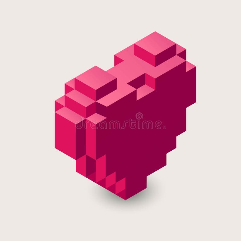 Vector Isometric Heart stock vector. Illustration of abstract - 99997719