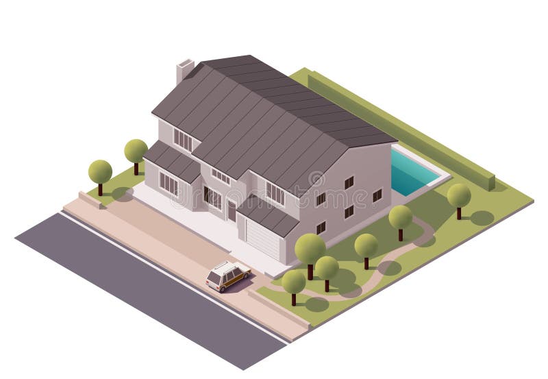 Vector isometric house stock vector. Illustration of house - 56020373