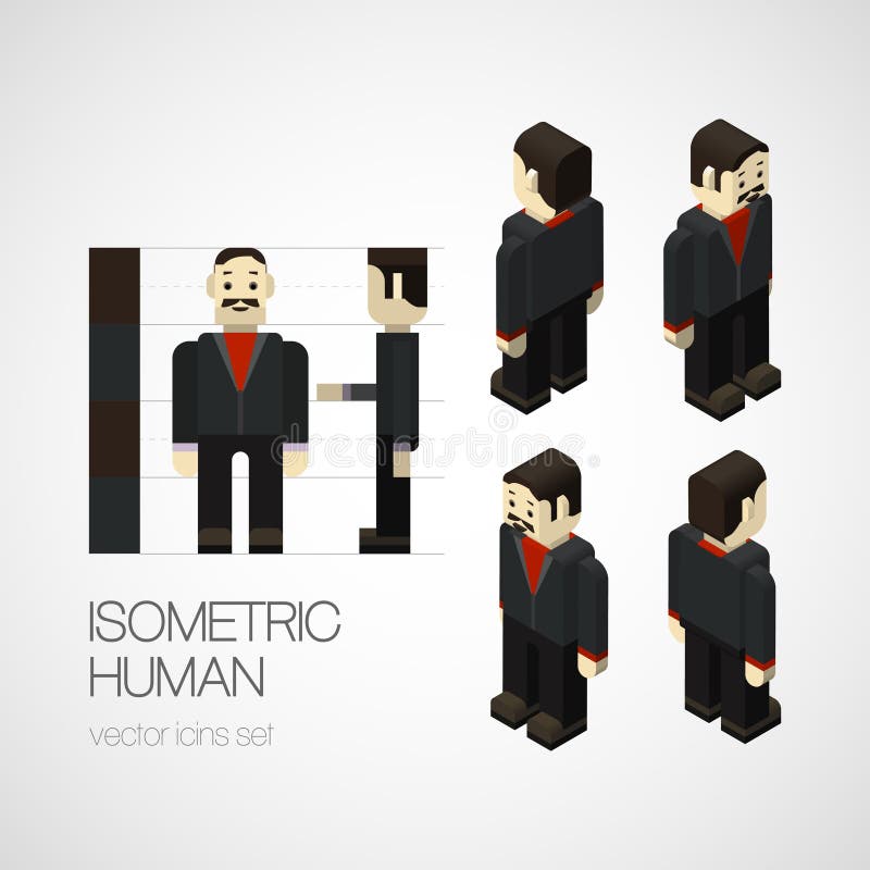 Isometric Human Evolution Set Stock Vector - Illustration of caveman ...