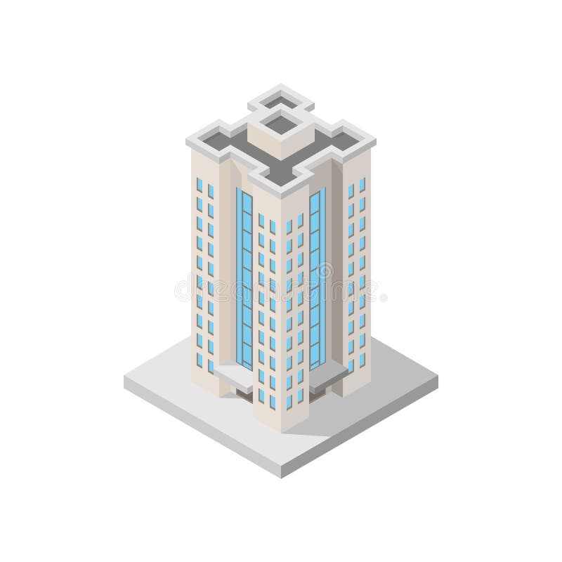 Isometric building icon stock illustration. Illustration of element ...