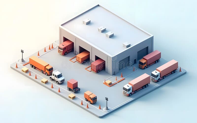 This Vector Isometric Icon or Infographic Element Showcases a Low Poly ...