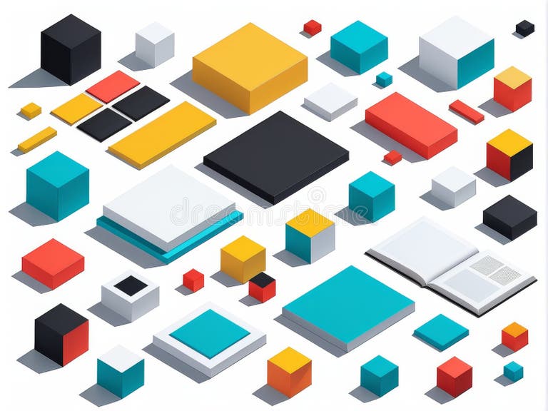 Vector isometric icons set stock illustration. Illustration of template ...