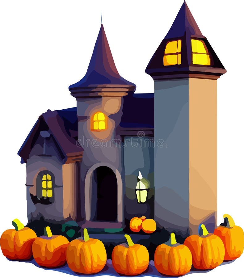 Vector Isometric Illustration of a House, Halloween 3D. Isolate on a ...