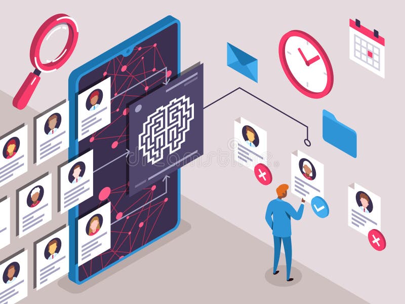 Vector Isometric Illustration of an HR Messenger Stock Vector ...