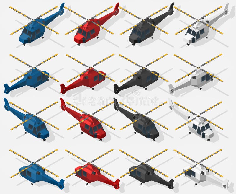 Set of helicopters. stock vector. Illustration of airline - 116726189