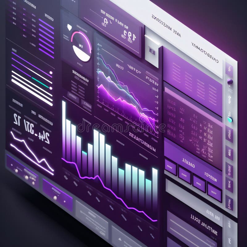 Vector Isometric Infographics Dashboard. Futuristic User Interface ...