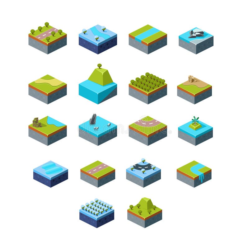 Vector of Isometric Landscape Stock Vector - Illustration of idea ...