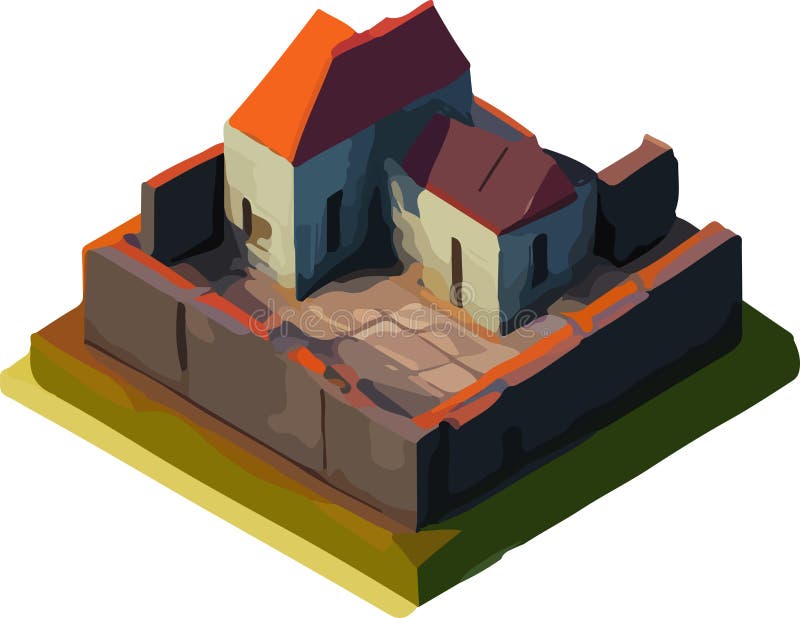 Vector Isometric Low Poly City Stock Vector - Illustration of ...