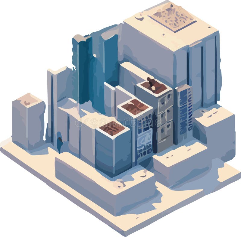 Vector Isometric Low Poly City Stock Vector - Illustration of ...