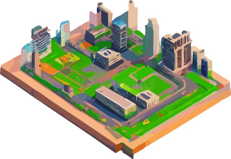 Vector Isometric Low Poly City Stock Vector - Illustration of cityscape ...