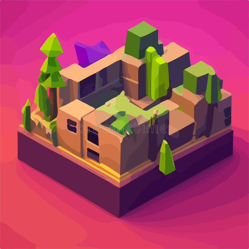 Vector Isometric Low Poly City Stock Vector - Illustration of tower ...