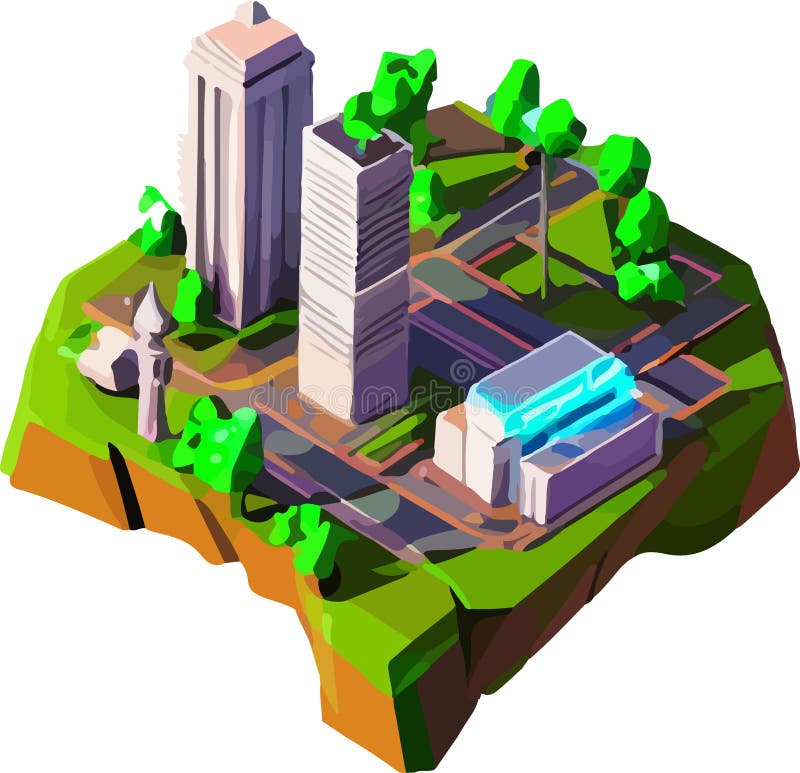 Vector Isometric Low Poly City Stock Vector - Illustration of city ...