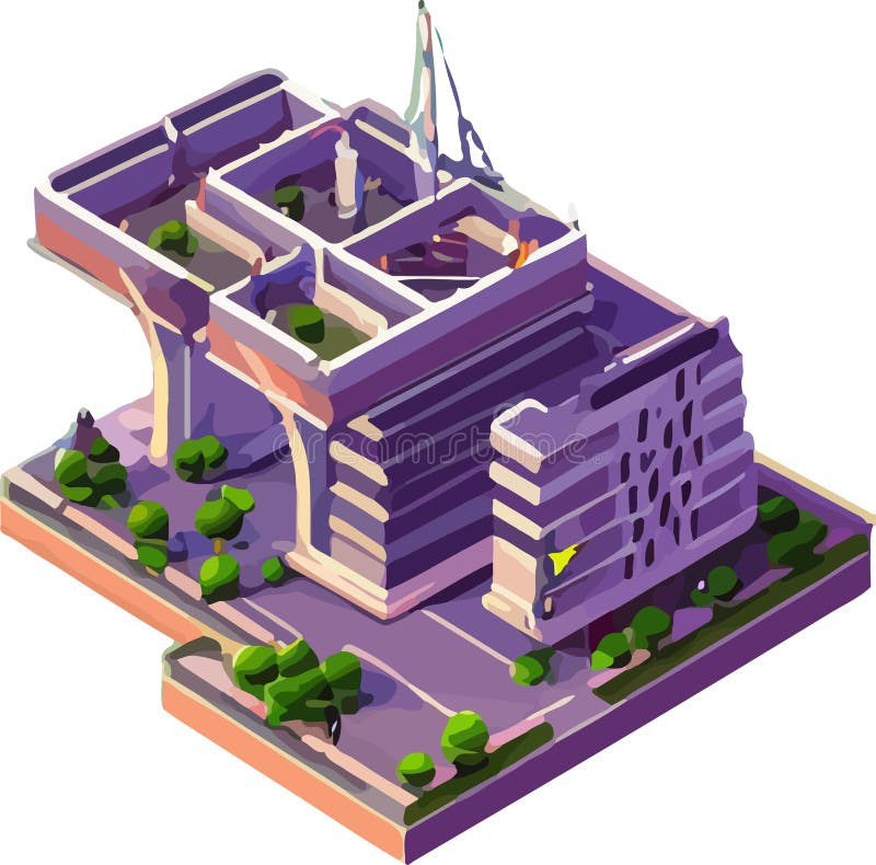 Vector Isometric Low Poly City Stock Vector - Illustration of city ...