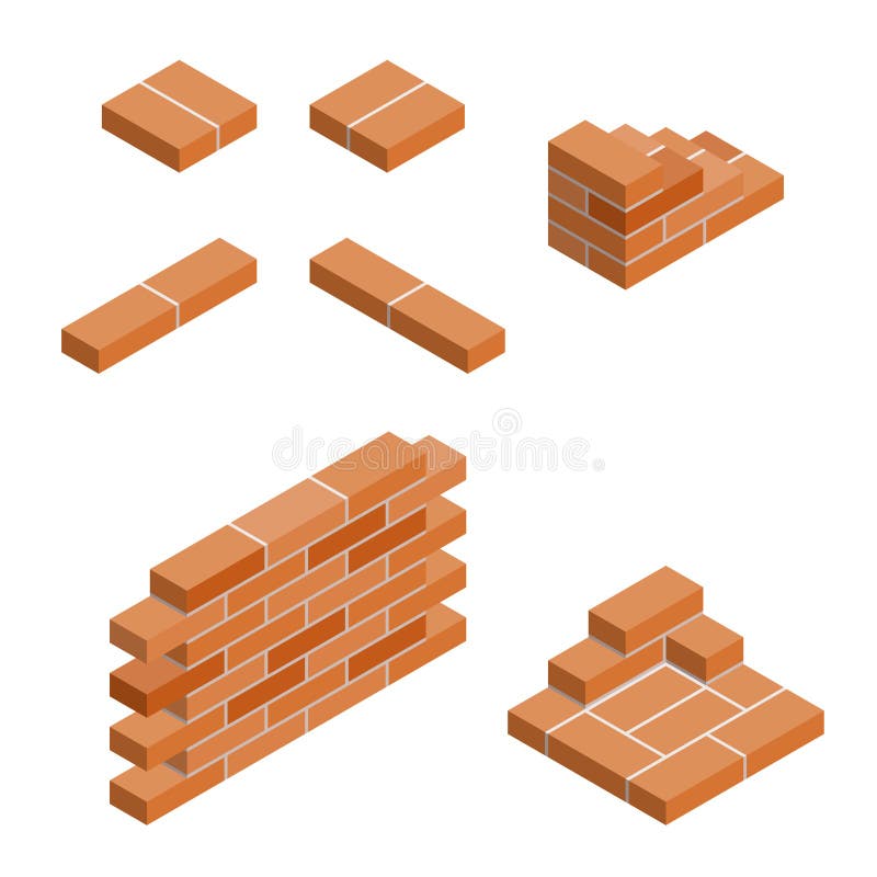 Vector Isometric Masonry Items Stock Illustration - Illustration of ...