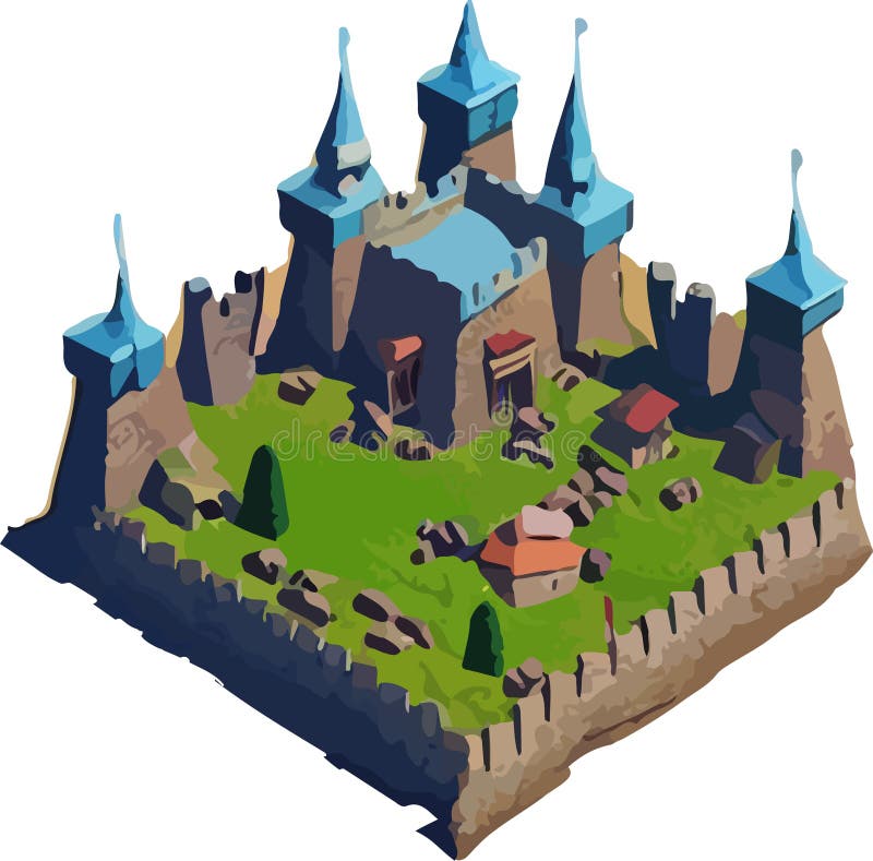 Vector Isometric Medieval Low Poly Castle. Stock Vector - Illustration ... Vector Isometric Medieval Low Poly Castle. Stock Vector - Illustration ...
